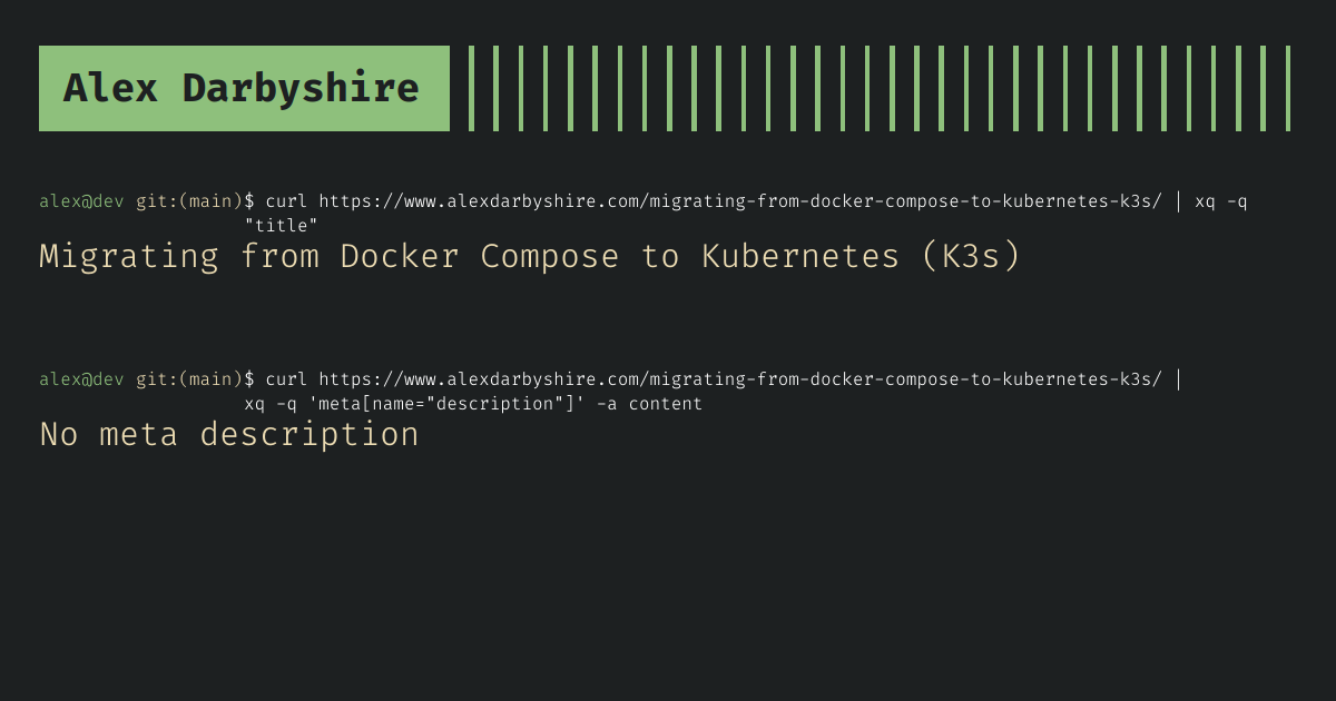 Migrating from Docker Compose to Kubernetes (K3s) :: Alex Darbyshire ...